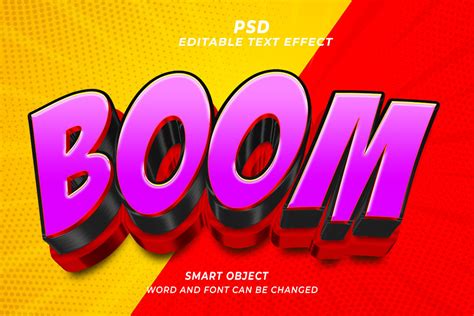 Psd Boom Comic Art 3d Editable Text Graphic By Truevector · Creative
