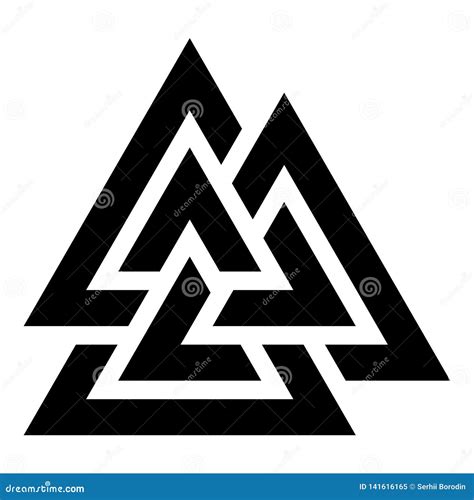 Valknut Symbol Icon Black Color Vector Illustration Flat Style Image Stock Vector Illustration