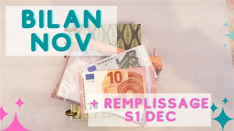 ENVELOPPES BUDGET Bilan NOVEMBRE Remplissage S1 DECEMBRE YouTube