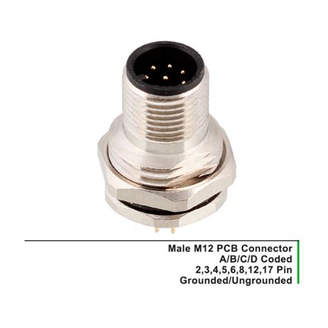 M12 Male Pcb Connector Shine Industry