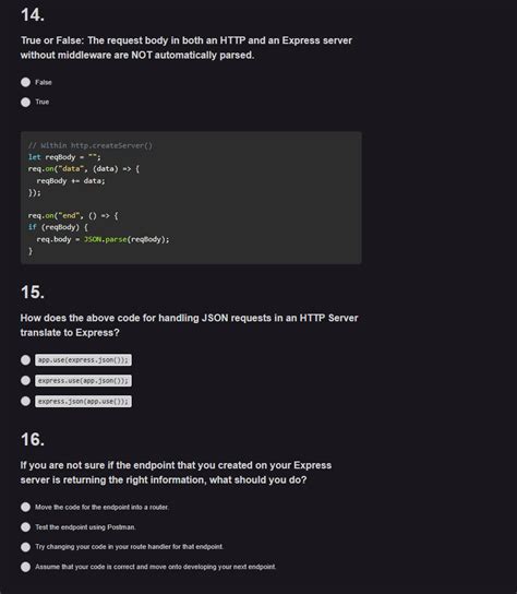 Solved True Or False The Request Body In Both An Chegg