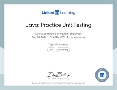Just Finished The Course “java Practice Unit Testing” By Bethan Palmer