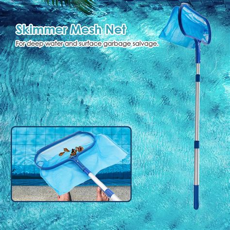 Pompe piscine Filet d écumage de piscine avec poteau télescopique râteau à feuilles maille