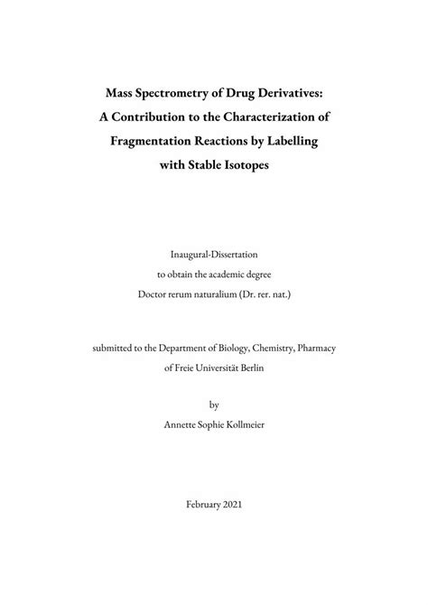 Pdf Mass Spectrometry Of Drug Derivatives A Contribution To