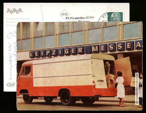 Werbepostkarte Von Transportmaschinen Export Import Mit Robur