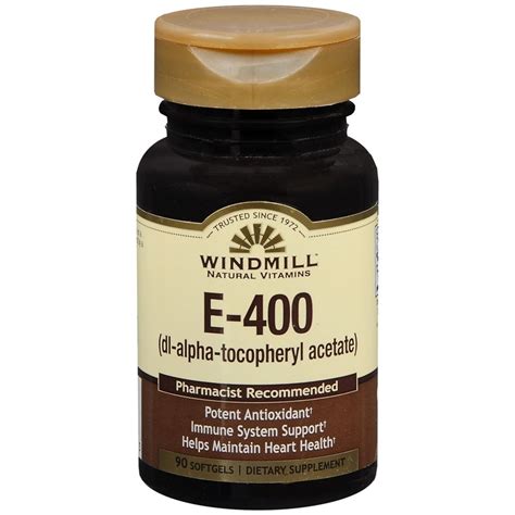Windmill E 400 Dl Alpha Tocopheryl Acetate Softgels 90 Cp Medcare Wholesale Company For