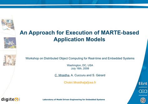 Pdf An Approach For Execution Of Marte Based Application Models · Laboratory Of Model Driven