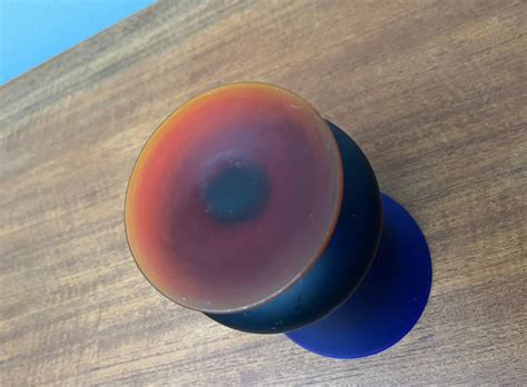 Italian Satinato Series Glass Vase Attributed To Carlo Moretti 1970s