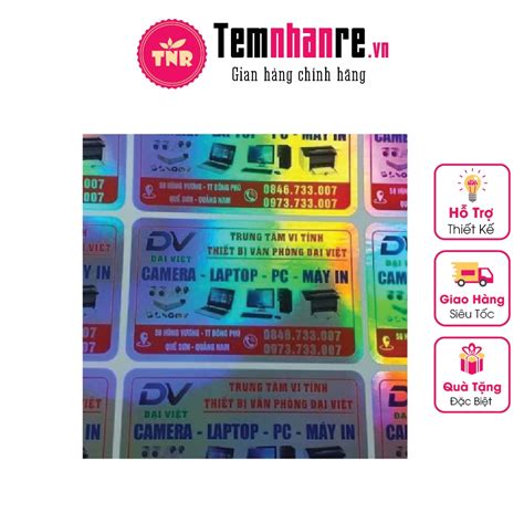 In tem nhãn 7 màu Temnhanre vn thiết kế cắt bế theo yêu cầu Shopee