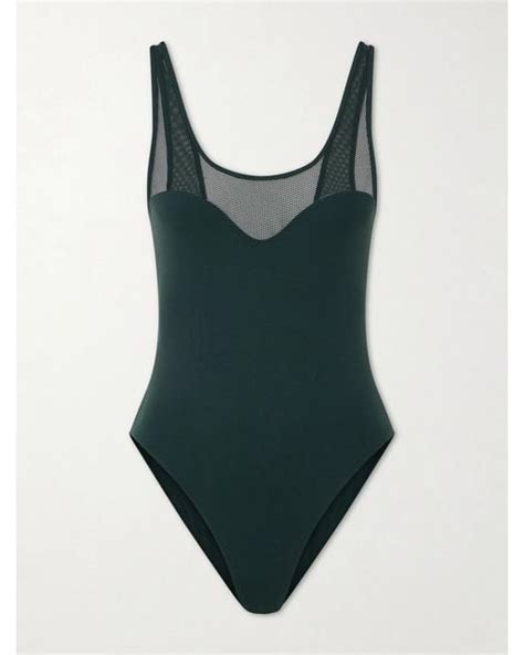 Eres Charisme Mesh Panel Swimsuit In Green Lyst
