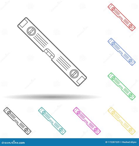 Bubble Level Meter Multi Color Style Icon Simple Thin Line Outline Vector Of Home Repair Tool