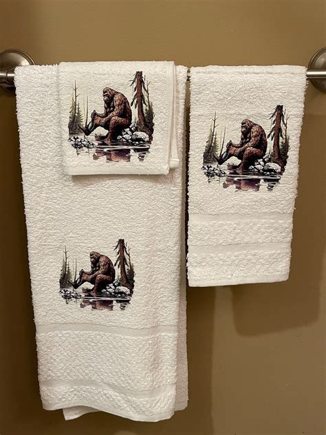 Bathing Bigfoot Wash Rag Hand Towel Bath Towel Set Or Individual B Squatchincountry