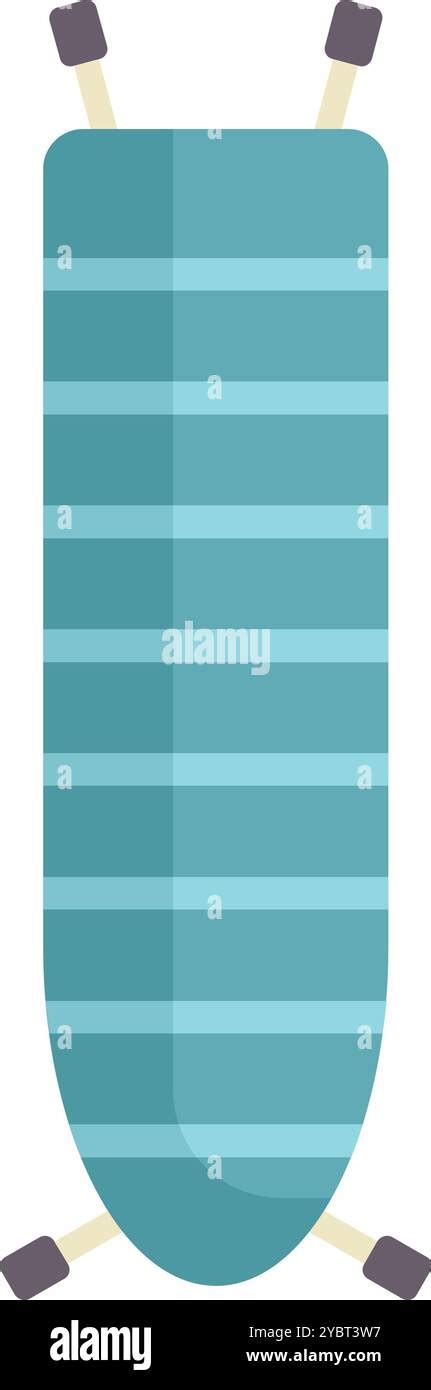 Empty Striped Ironing Board Standing Upright Isolated On White