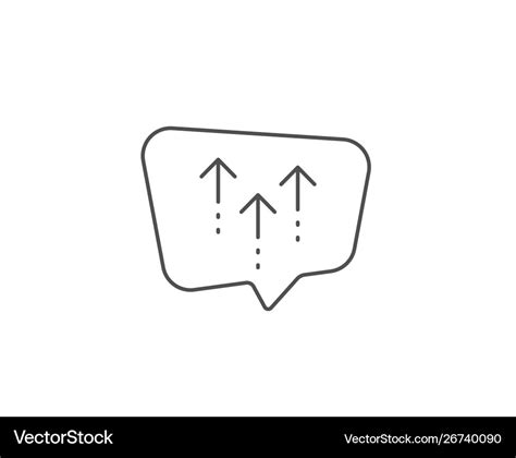 Swipe Up Line Icon Scrolling Arrow Sign Landing Vector Image