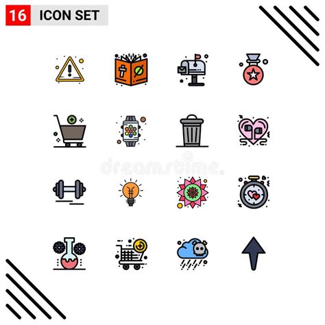Flat Color Filled Line Pack Of 16 Universal Symbols Of Buy Price City