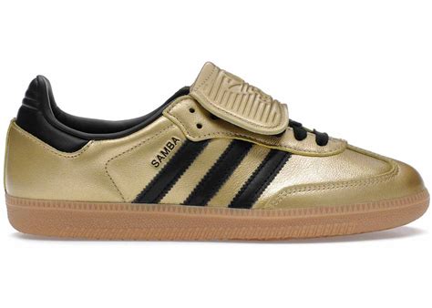 Adidas Samba Lt Gold Metallic Black Gum Womens Jh5708 Us