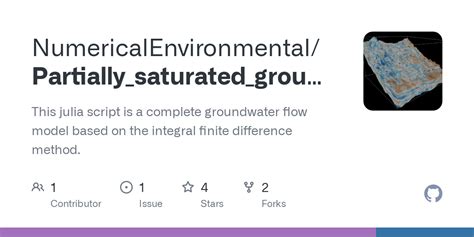 Github Numericalenvironmentalpartiallysaturatedgroundwaterflowmodelinjulia This Julia