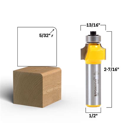 Radius Round Over Edge Forming Router Bit Shank Yonico