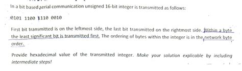 solved in a bit bas ed serial communication unsigned 16 bit