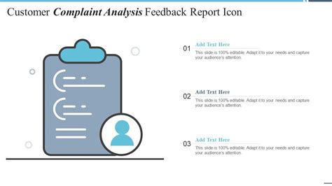 Customer Complaint Analysis Feedback Report Icon PPT PowerPoint