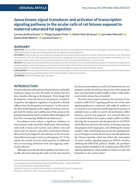Pdf Janus Kinase Signal Transducer And Activator Of Transcription Signaling Pathway In The