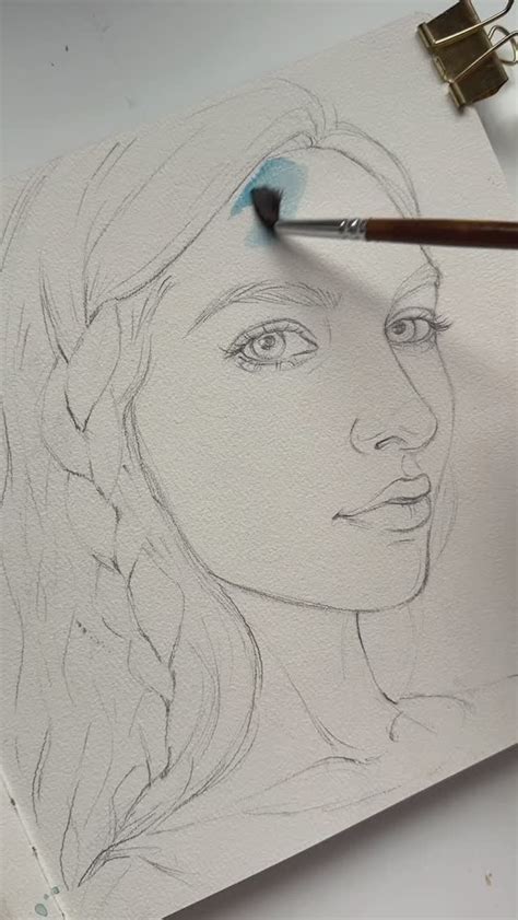 Быстрый акварельный скетч💫 На эту работу у меня ушло 2 часа Напишу ваш портрет акварелью для