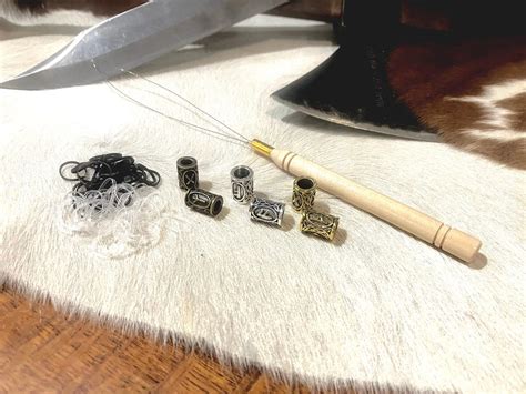 Berserker Beard Bead Kit Triple Bead Set Copper Bronze Silver