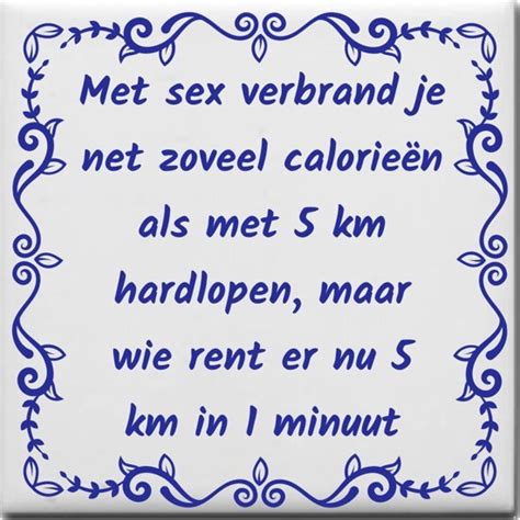 Ontwerpjezonl Spreuktegel Met Sex Verbrand Je Net Zoveel CalorieÃn