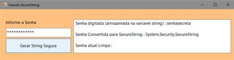 C Usando A Classe Securestring