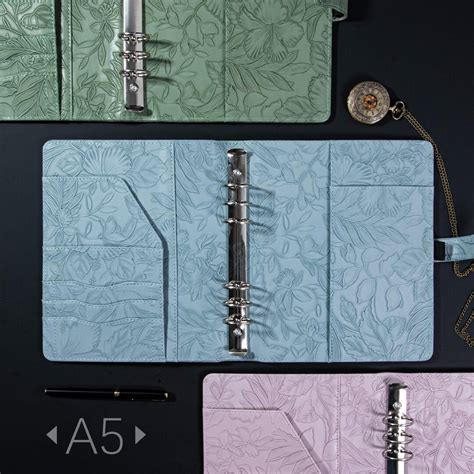 Elegant Pu Leather Notebook Cover Custom Leather Journal With Ring