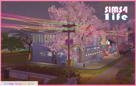 Roli Cannoli CC Findz Corner Sims41ife Rainbow Telephone Pole Mesh
