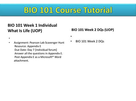 PPT BIO 101 Course Tutorial Tutorialrank PowerPoint Presentation Free Download ID 7172379