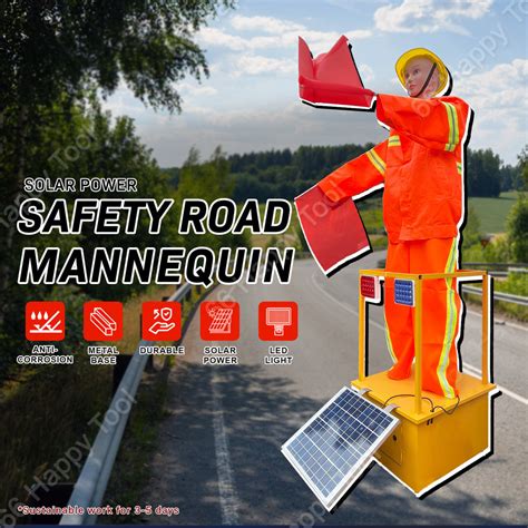 Solar Power Safety Road Mannequin Robot Traffic Dummy Electric Robotic Flagman Patung Jaga Jalan