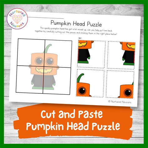 Printable Pumpkin Head Puzzle Halloween Cut And Paste Worksheet