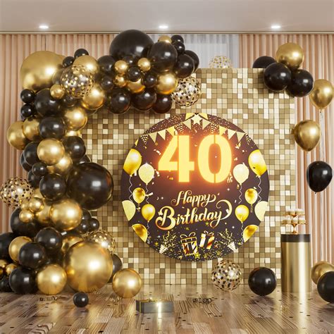 40th Birthday Decorations Black Gold Light Up Numbers 40