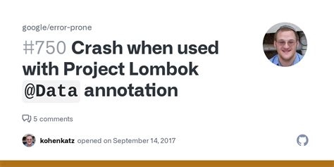 Crash When Used With Project Lombok `data` Annotation · Issue 750