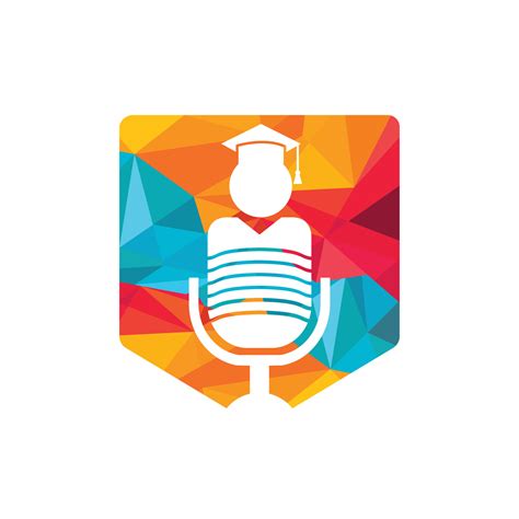 Student Podcast Vector Logo Icon Symbol Design Education Podcast Logo