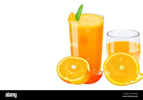 A Glass Of Fresh Orange Juice To Drink Vector Illustration Isolated On
