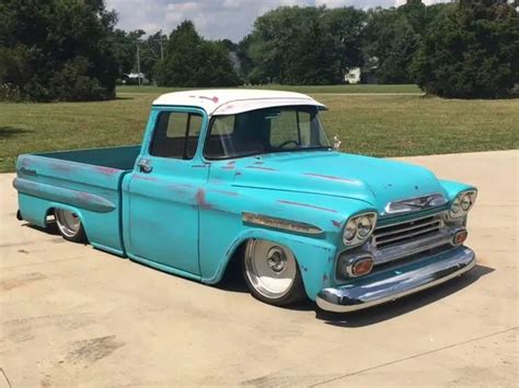 1959 Chevy Apache Pickup Fleetside Bagged Patina For Sale