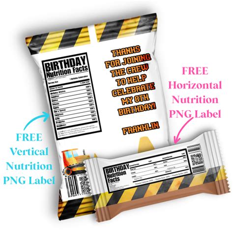 Png Free Birthday Nutrition Facts Label Template