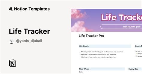 Life Tracker Template Notion Marketplace