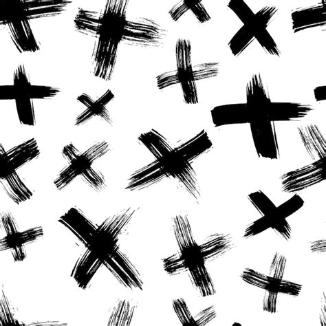 Premium Vector Seamless Pattern With Hand Drawn Cross Symbols