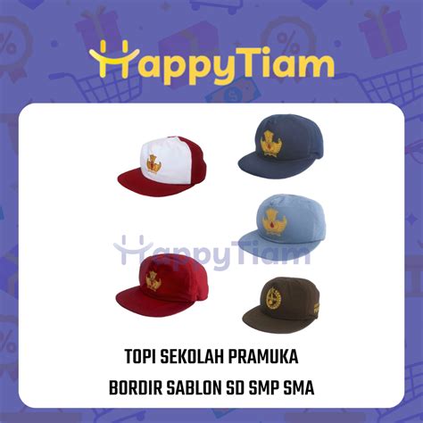 Jual Topi Sekolah Pramuka Bordir Pelajar Sd Smp Sma School Cap Karet