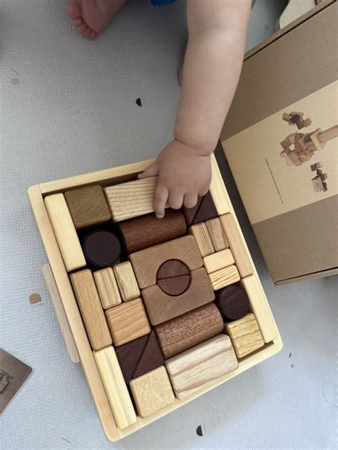 아기 원목교구 숲소리 아기원목장난감 나무블럭 돌아기블럭 개봉기 네이버 블로그