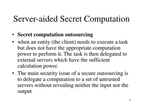 ppt 伺服器輔助秘密運算 機置及其應用 server aided secret computation schemes and