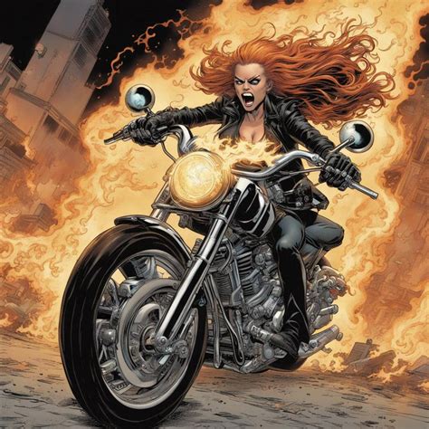 Female Ghost Rider On The Hellcycle In 2007 Marvel By