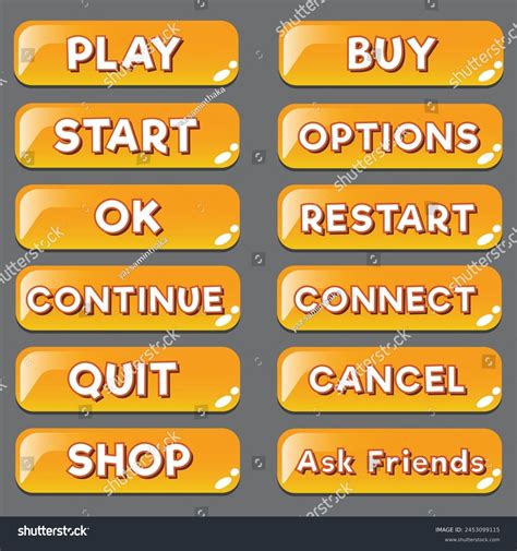 game ui set buttons gui build stock vector royalty free 2453099115