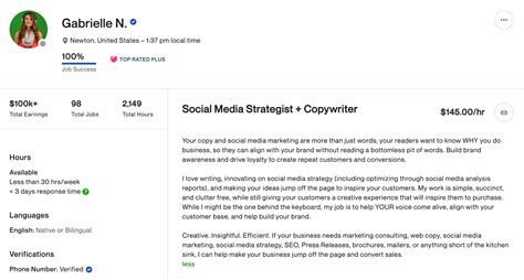 example profile in upwork at floyd holley blog
