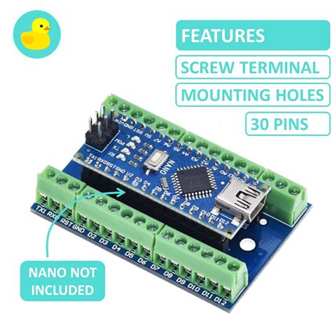 Arduino Nano Screw Terminal Block Adapter Board Shield Shopee Malaysia