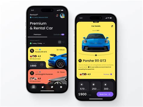 rental car app on behance